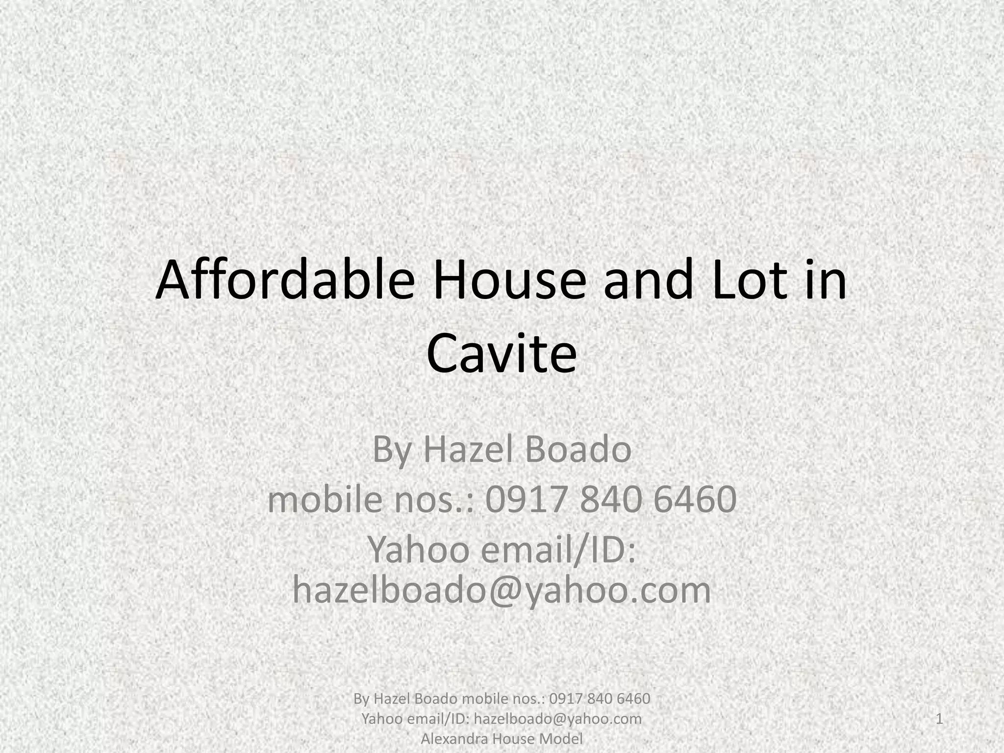 Alexandra house model by hazel boado | PPTX