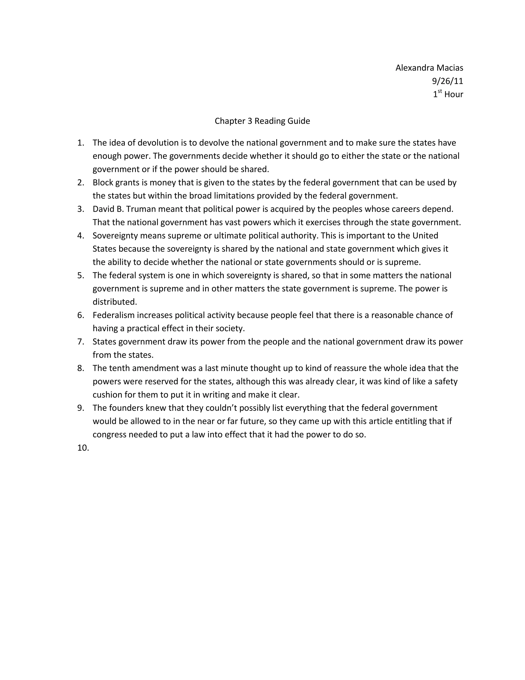 Alexandra macias chapter 3 reading guide | DOCX