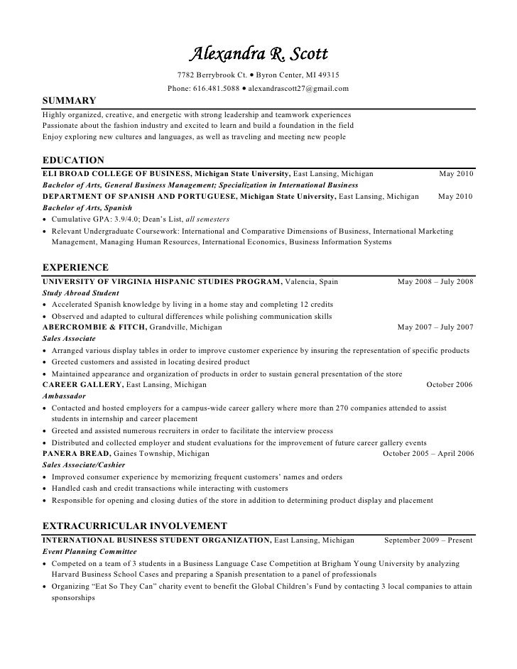 Alexandra R Scott Resume