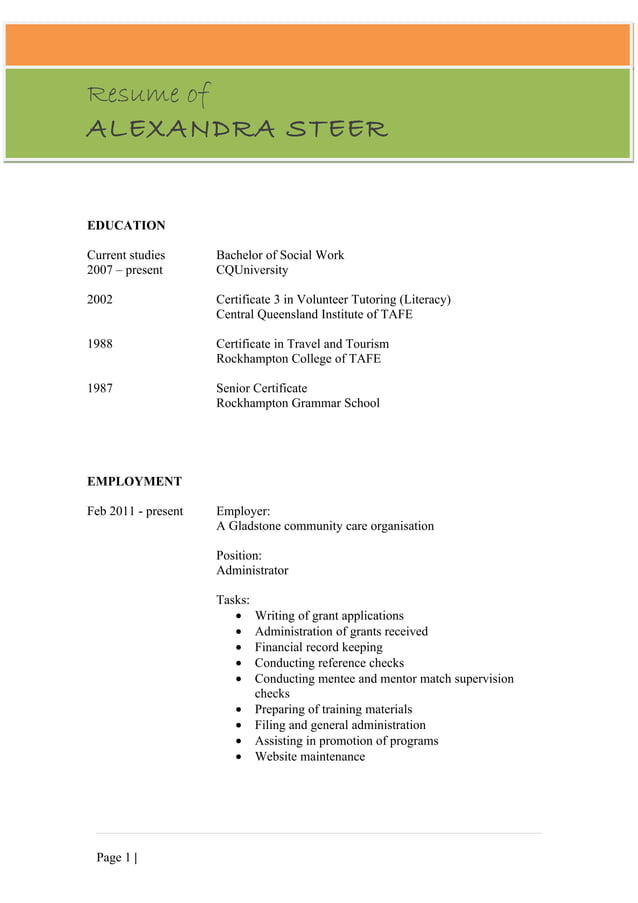 Alexandra's resume | PDF