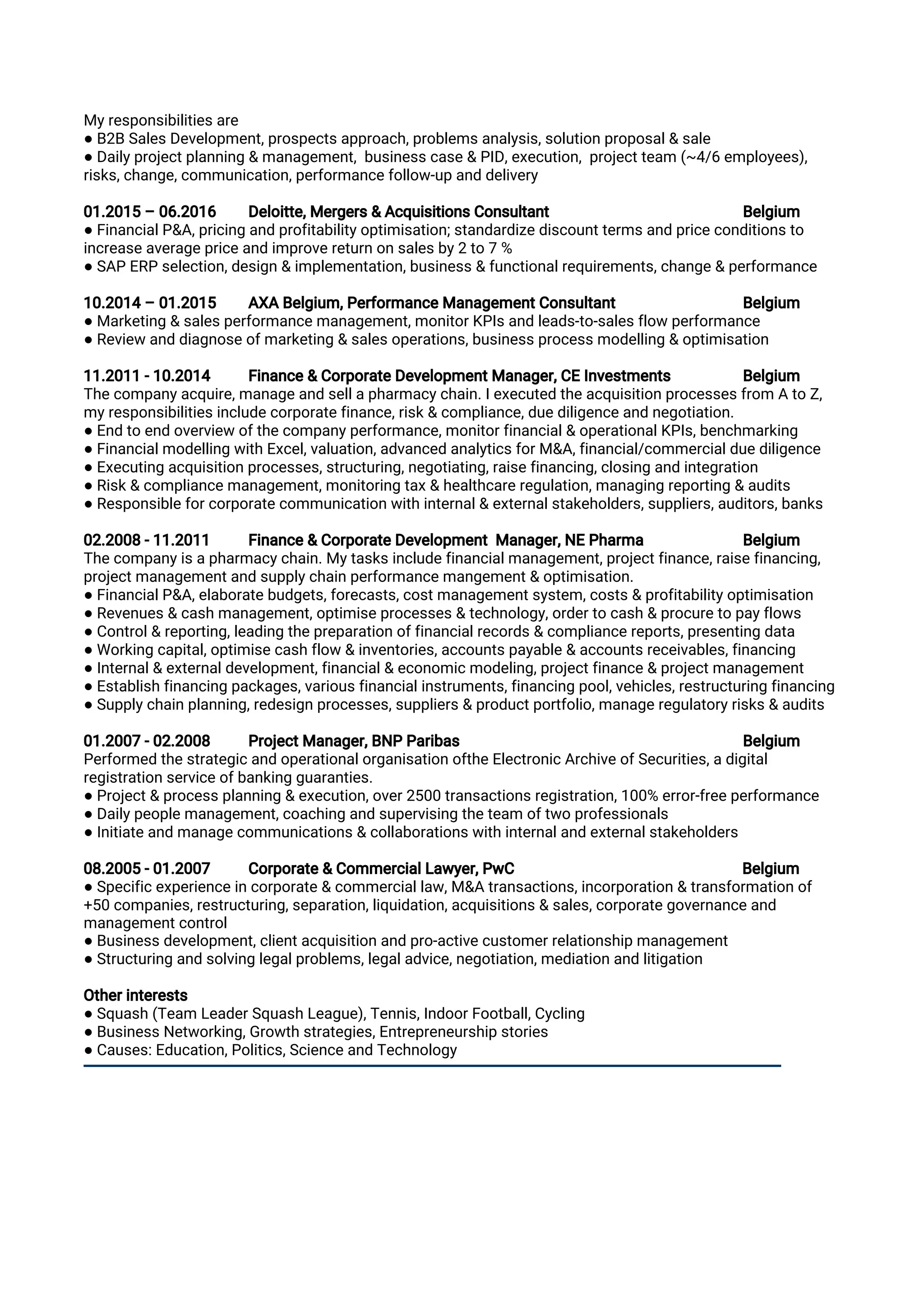 Alexandre Florea CV | PDF | Business Accounting & Finance | Business