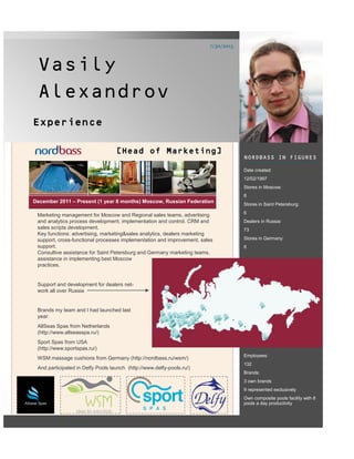 CV Vasily Alexandrov | PDF | Databases | Computer Software and Applications