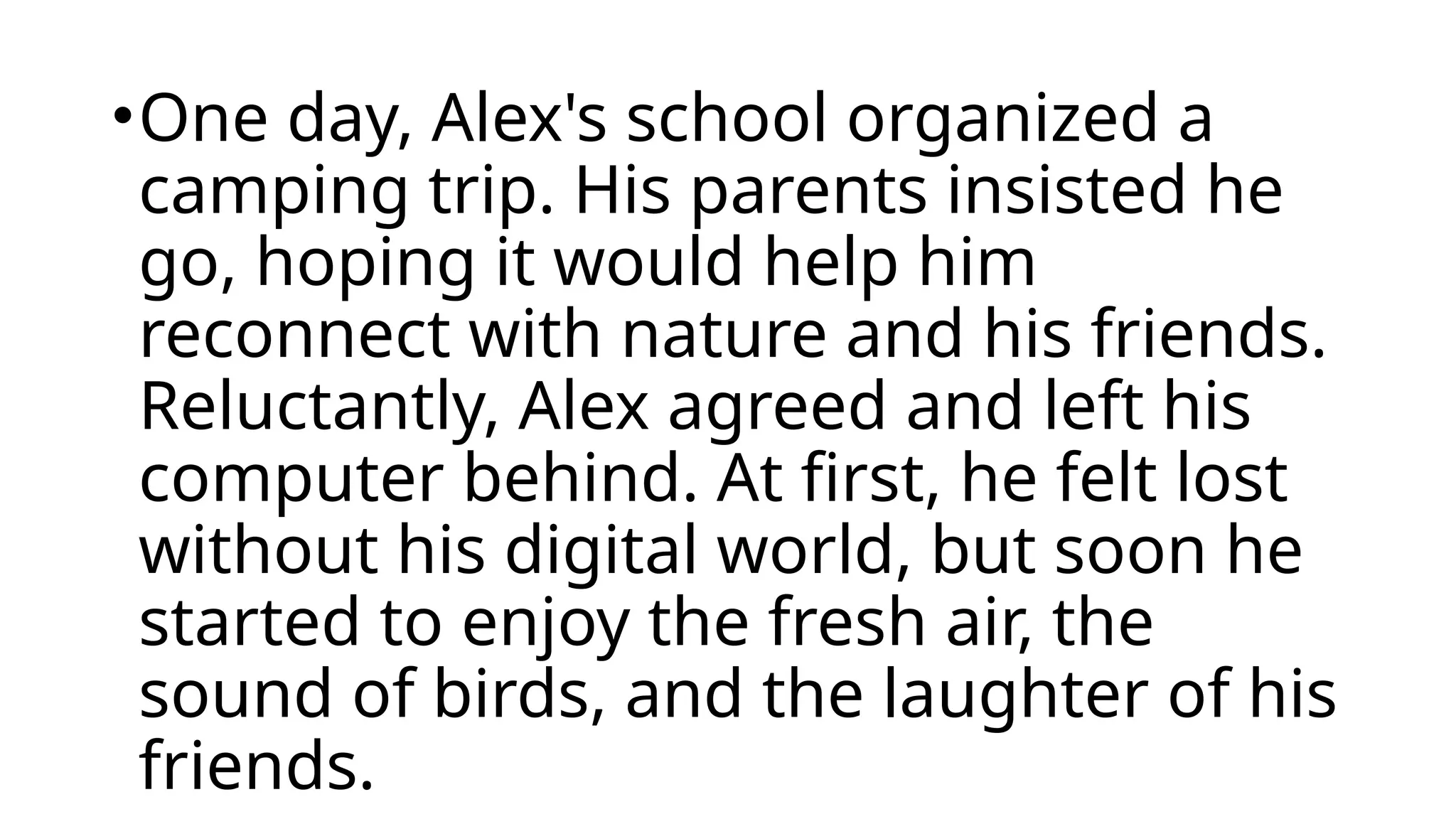 The Short Story of Alex and the Digital World | PPT | Free Download