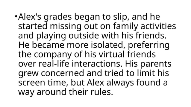 The Short Story of Alex and the Digital World | PPT