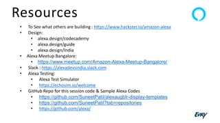 Alexa user group bangalore meetup - let us build multimodal skill | PPT