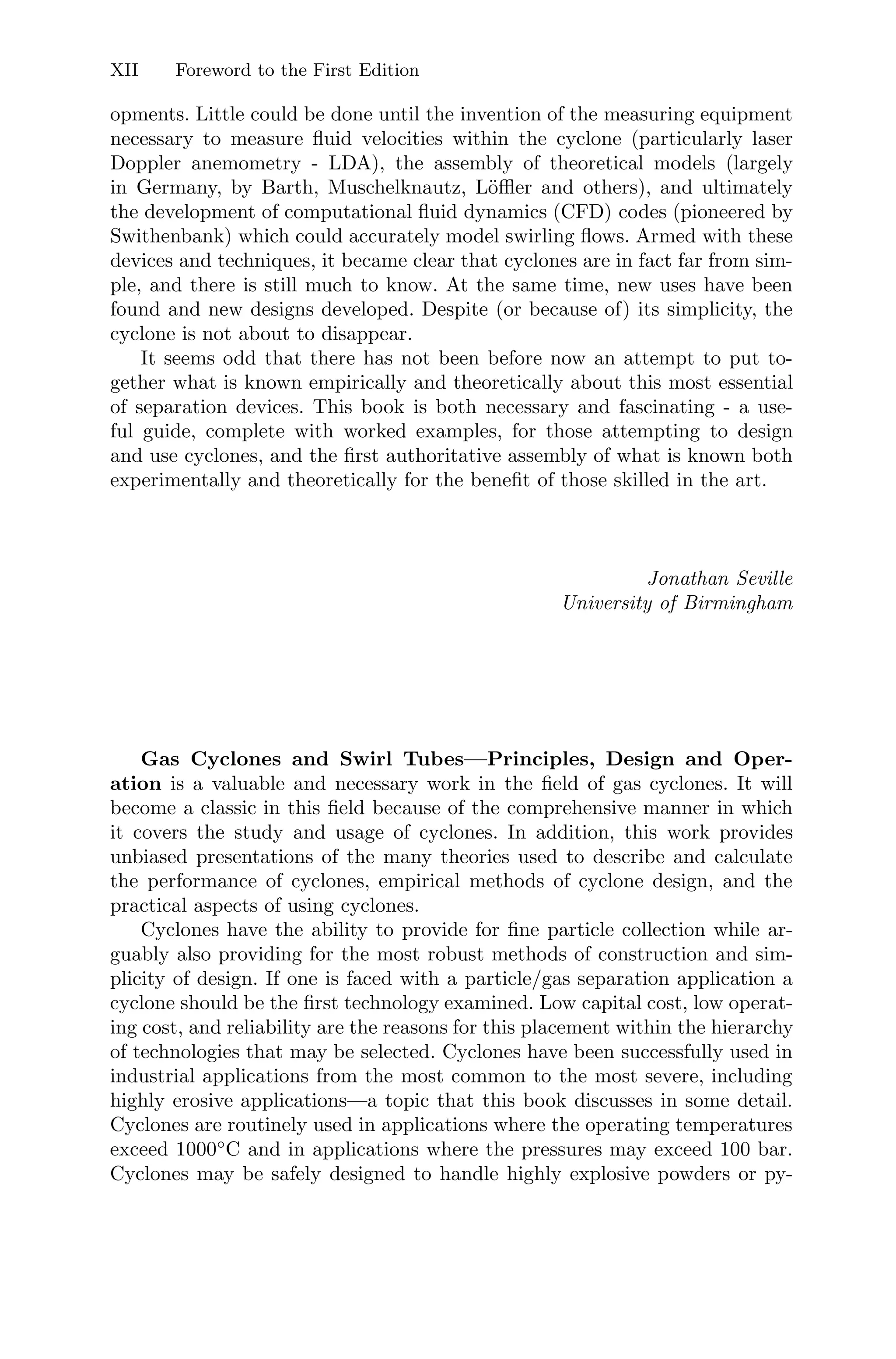 Alex C. Hoffmann, Louis E. Stein - Gas Cyclones and Swirl Tubes ...
