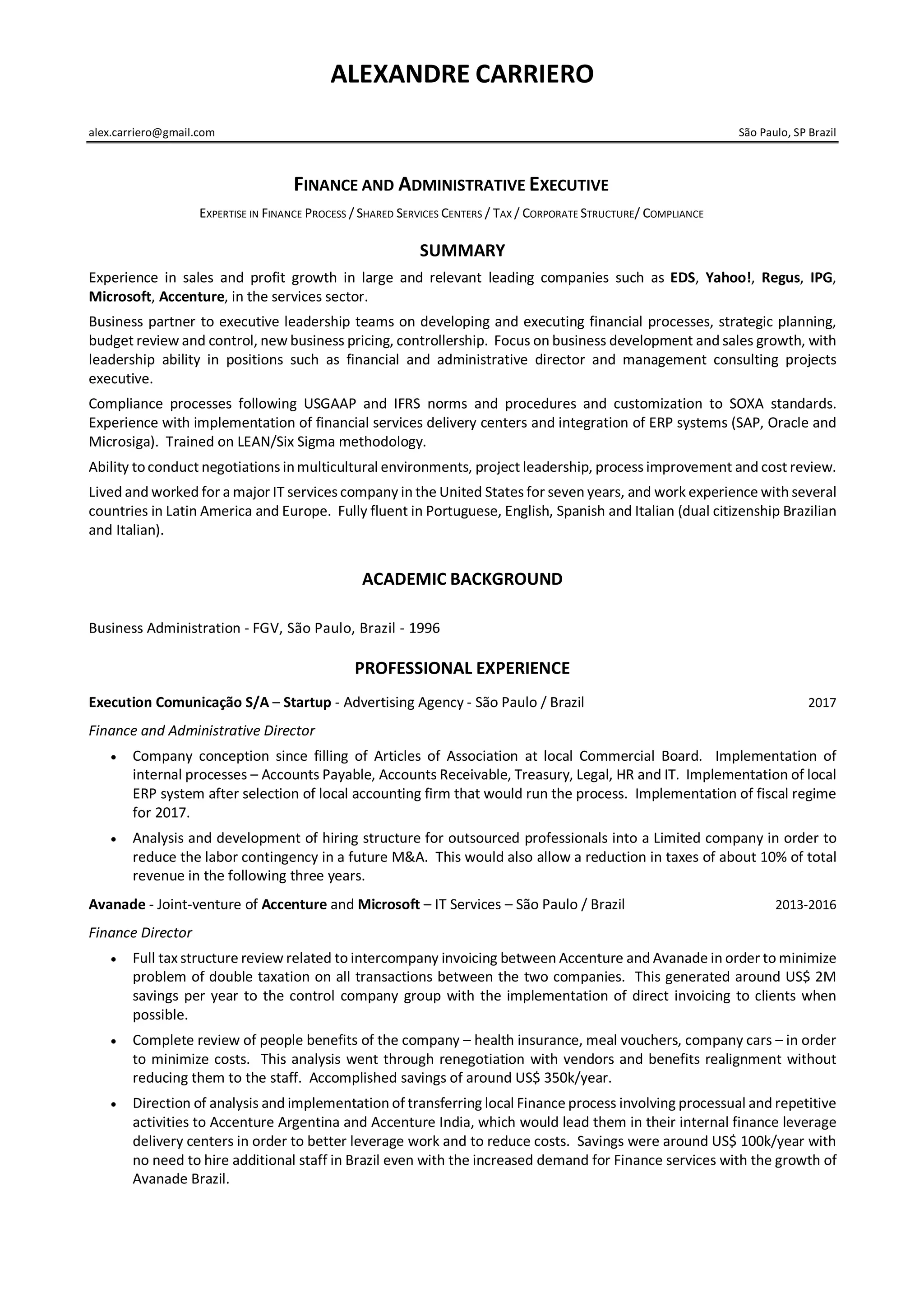 Alex Carriero Resume | PDF