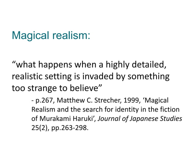 Alex Cobham - Magical Realism | PPT