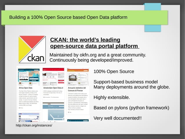 Alex Corbi building a 100 % Open Source based Open Data Platform | PPT
