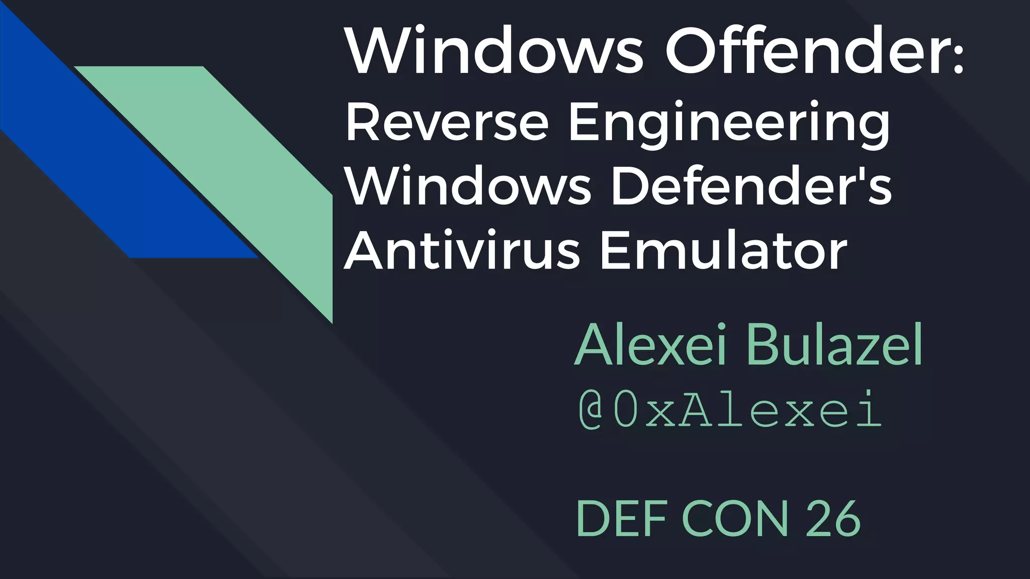 Windows Offender: Reverse Engineering Windows Defender's Antivirus Emulator | PDF | Operating ...