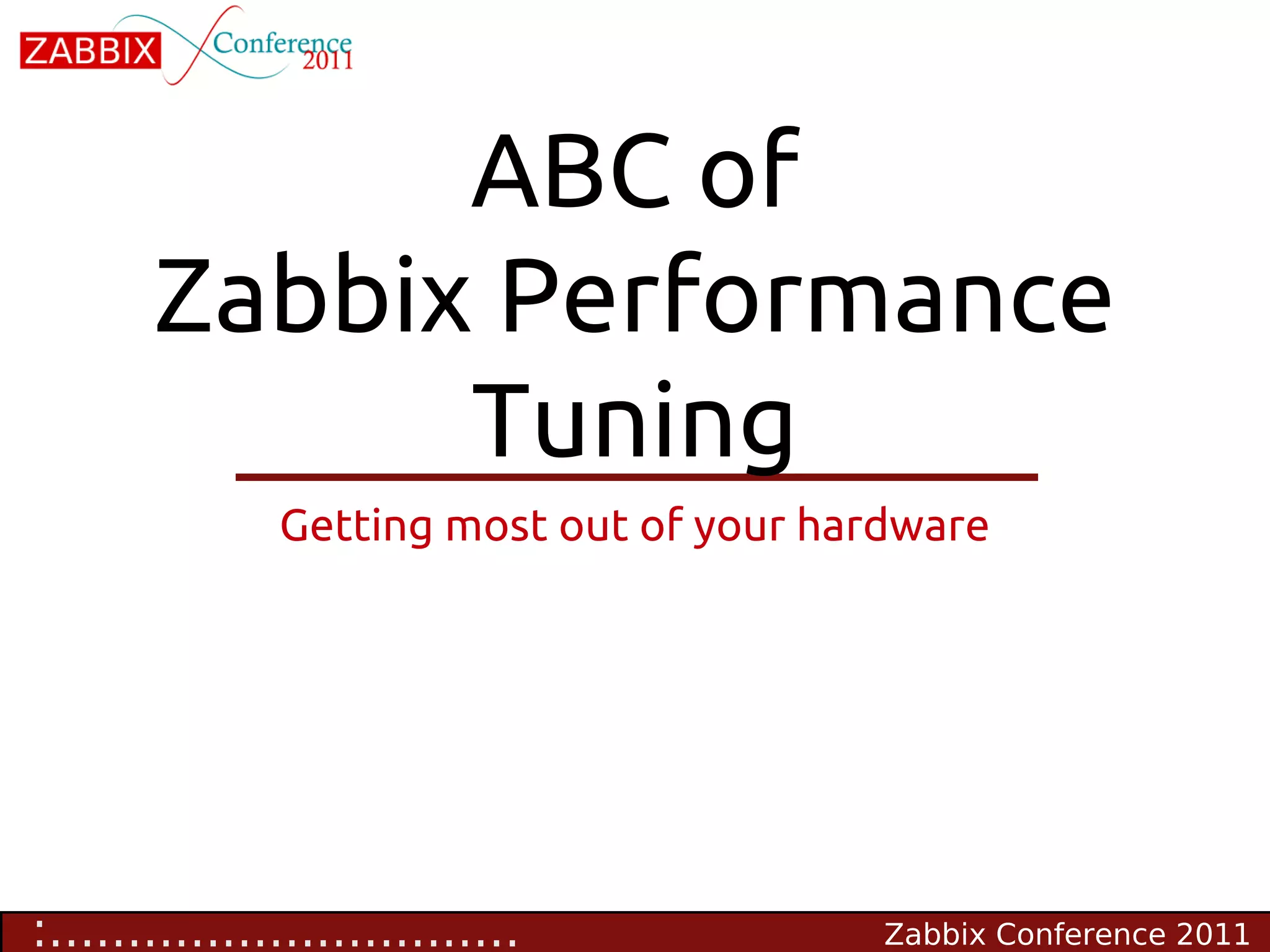 Zabbix Performance Tuning | PDF