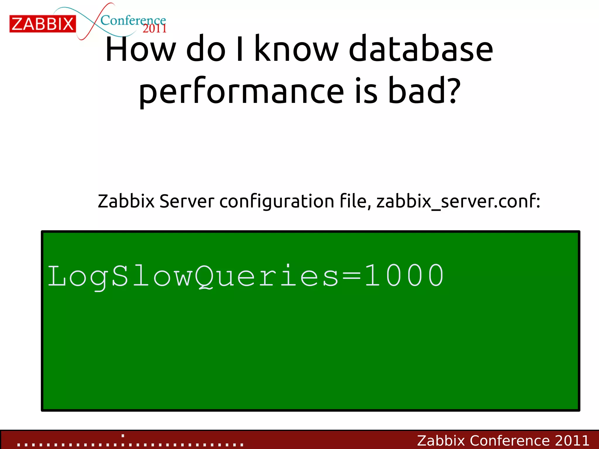 Zabbix Performance Tuning | PDF