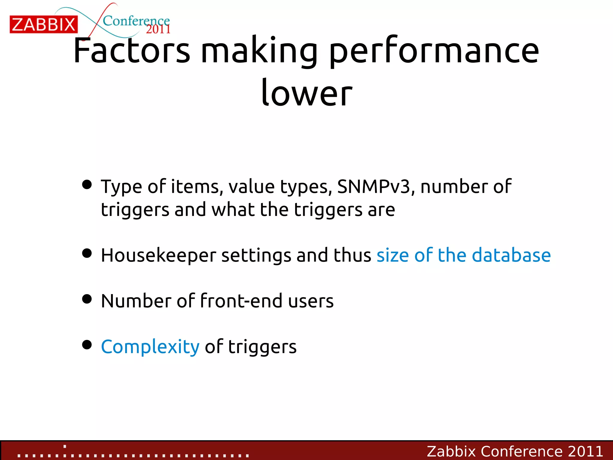 Zabbix Performance Tuning | PDF