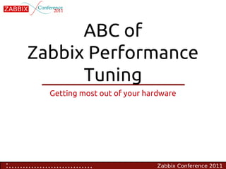 Zabbix Performance Tuning | PDF