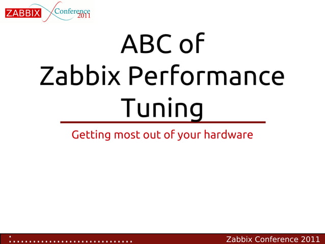 Zabbix Performance Tuning | PDF