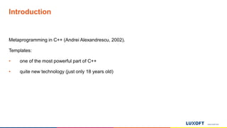 Alexey Tsoy Meta Programming in C++ 16.11.17