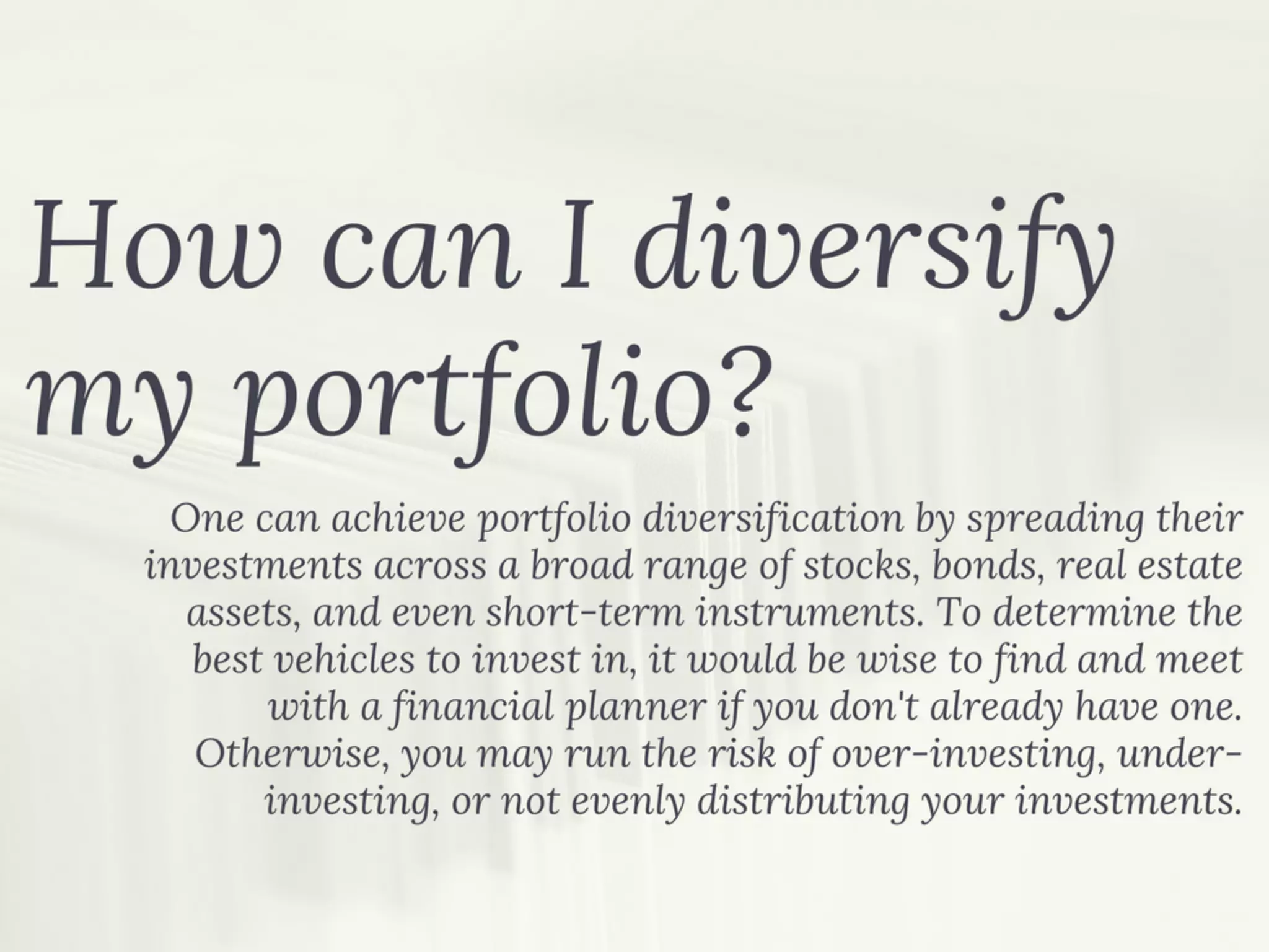 Why Portfolio Diversification Matters | PDF