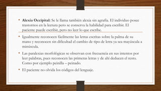 Alexia neuropsicologia Psicofisiologia | PPTX