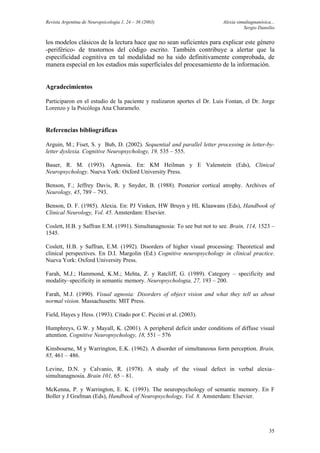 Alexia simultanagnosica | PDF