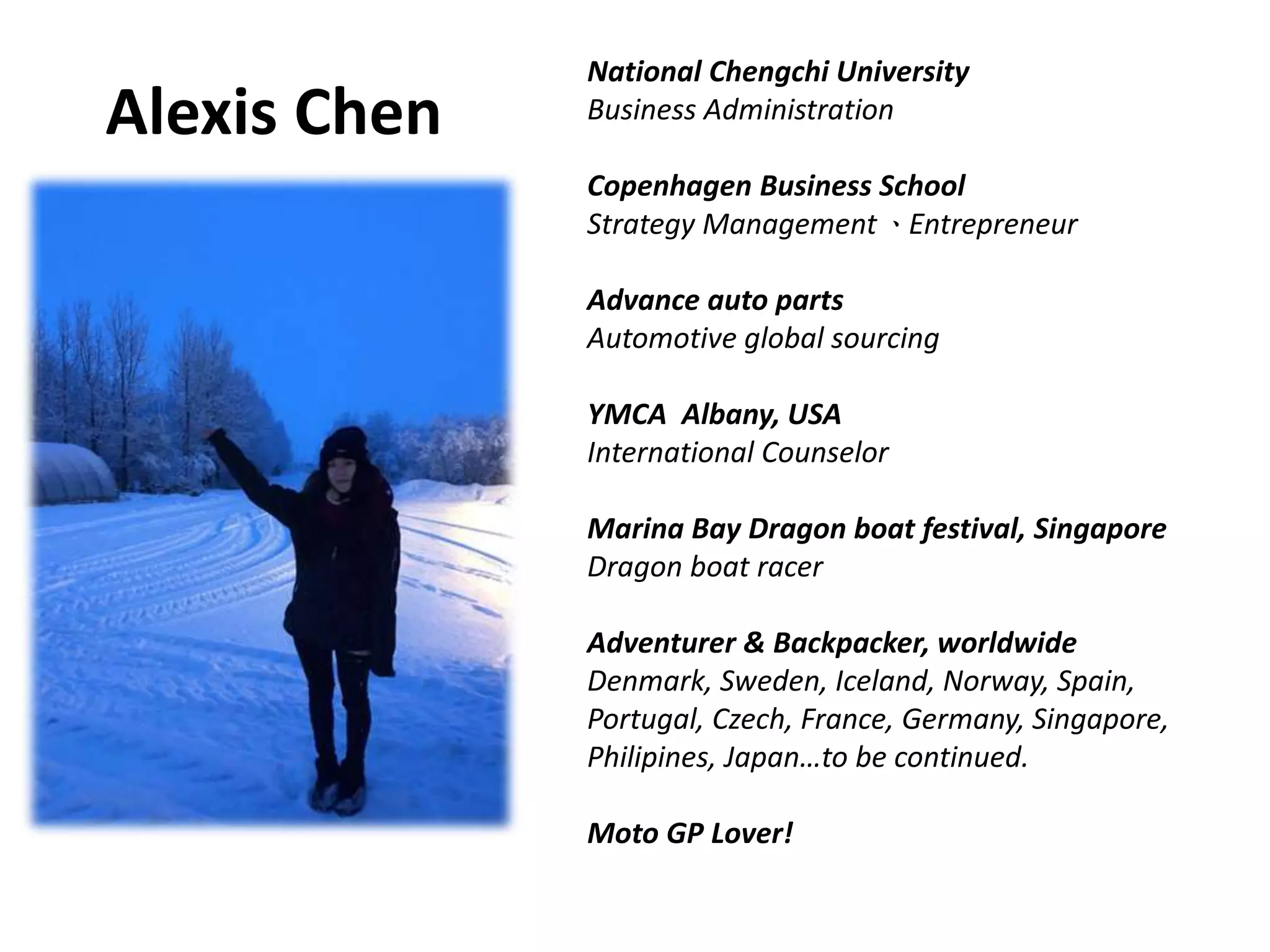 Alexis chen profile 2017 | PPT