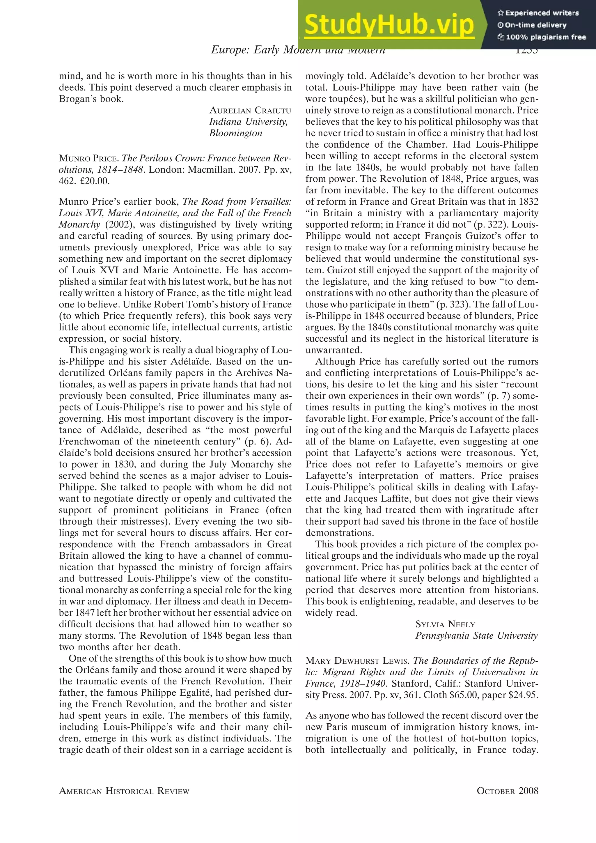 Alexis De Tocqueville A Life | PDF