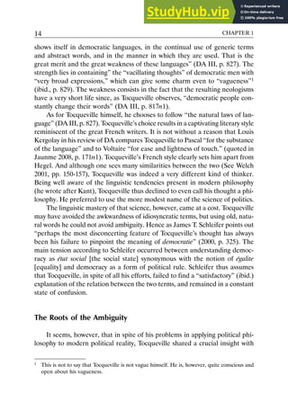 Alexis De Tocqueville S Theory Of Democracy And Revolutions | PDF