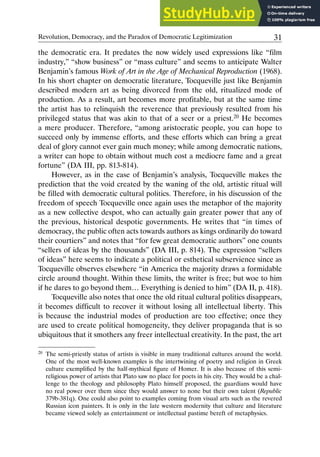 Alexis De Tocqueville S Theory Of Democracy And Revolutions | PDF