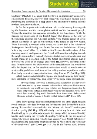 Alexis De Tocqueville S Theory Of Democracy And Revolutions | PDF