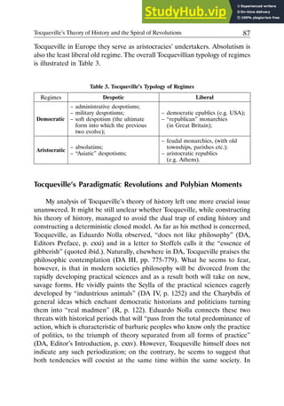 Alexis De Tocqueville S Theory Of Democracy And Revolutions | PDF