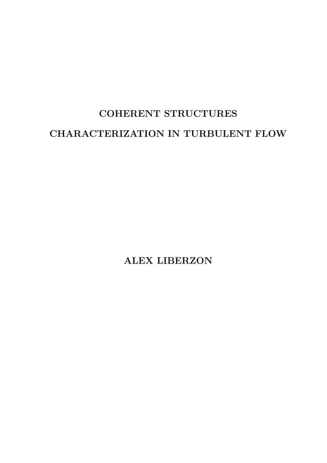 Coherent Structures Characterization In Turbulent Flow Pdf