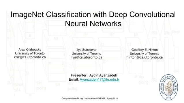 AlexNet(ImageNet Classification with Deep Convolutional Neural Networks) | PDF