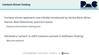 Alexander Podelko - Context-Driven Performance Testing | PPTX