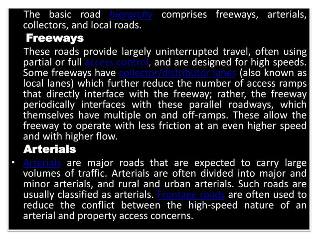 Road network presentation | PPTX