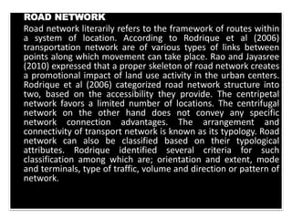 Road network presentation | PPTX