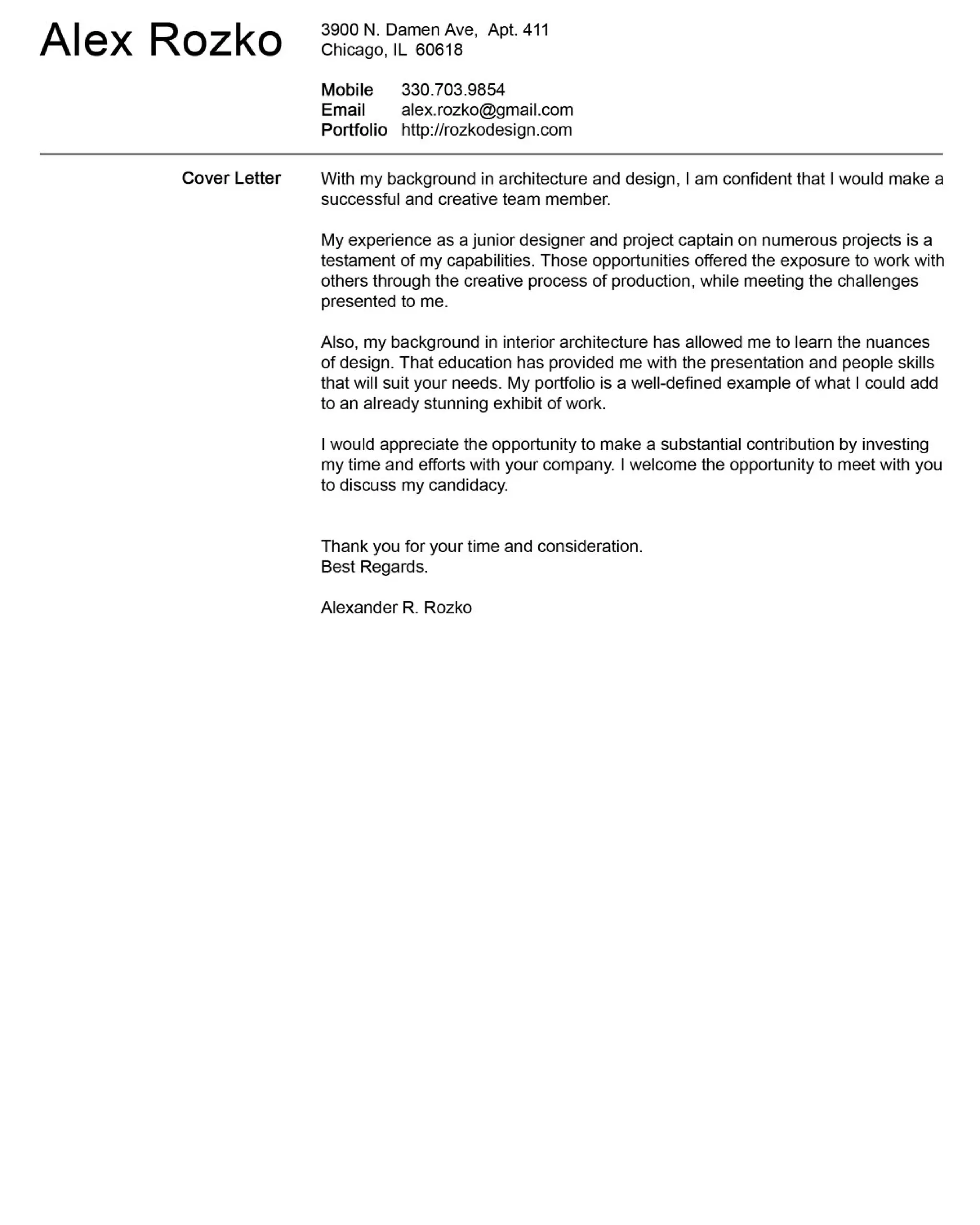 Alex Rozko CV | PDF