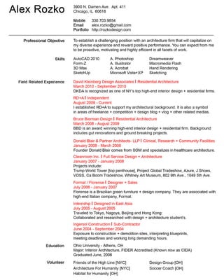 Alex Rozko CV | PDF
