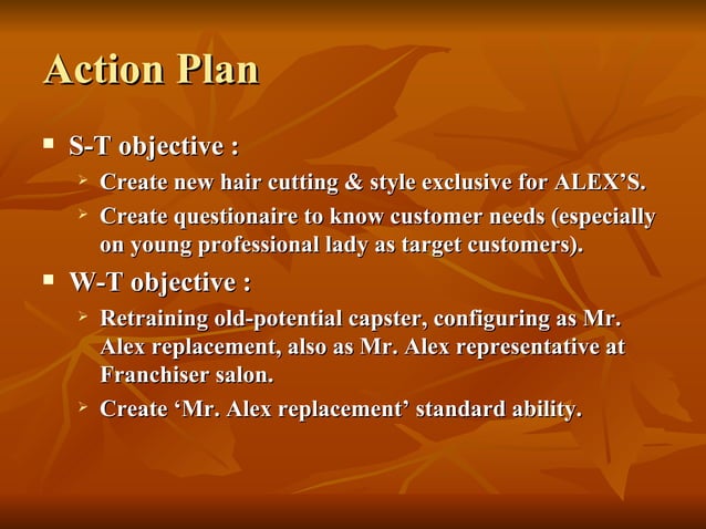 ALEX'S Hair Salon Strategy Analysis | PPT