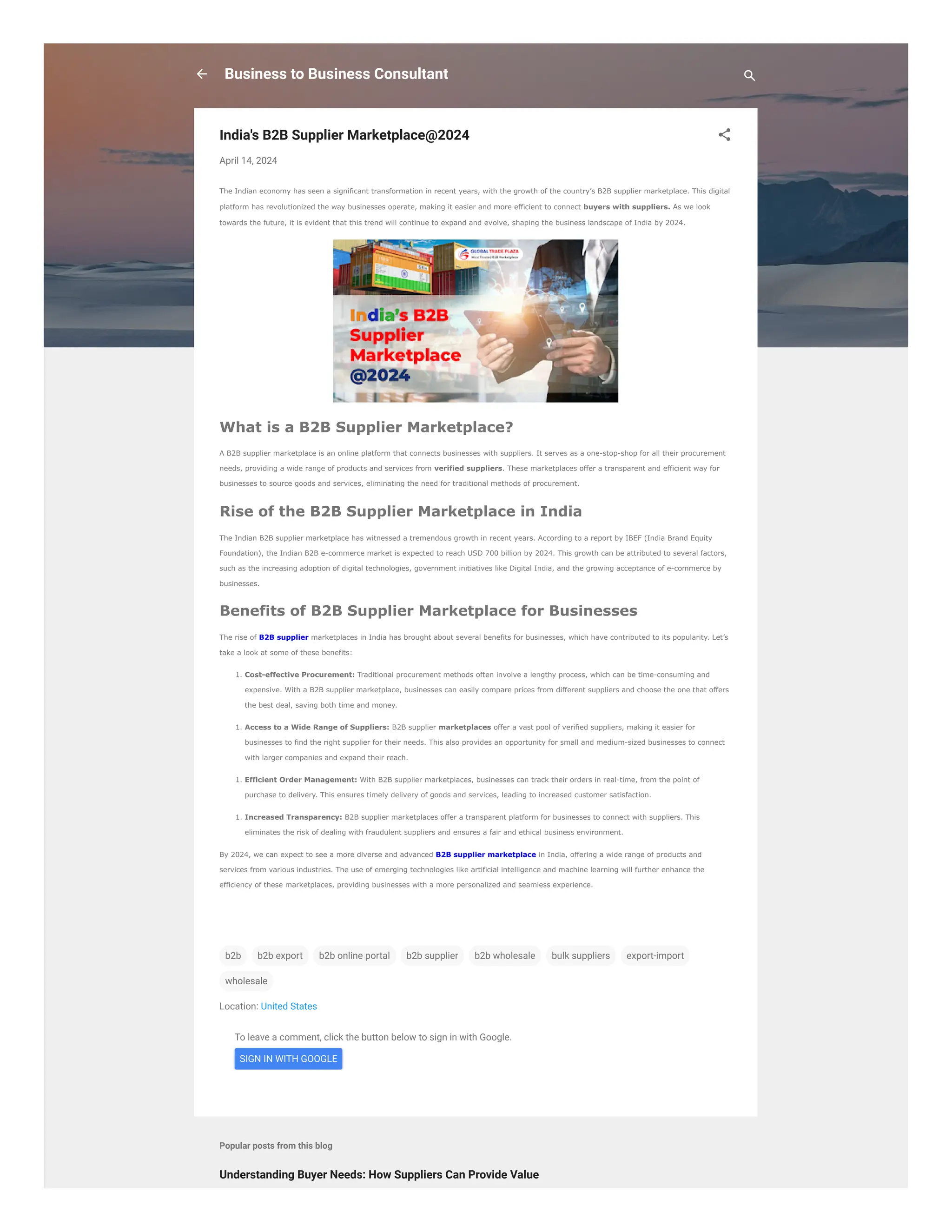 India's B2B Supplier Marketplace@2024 - GTP | PDF