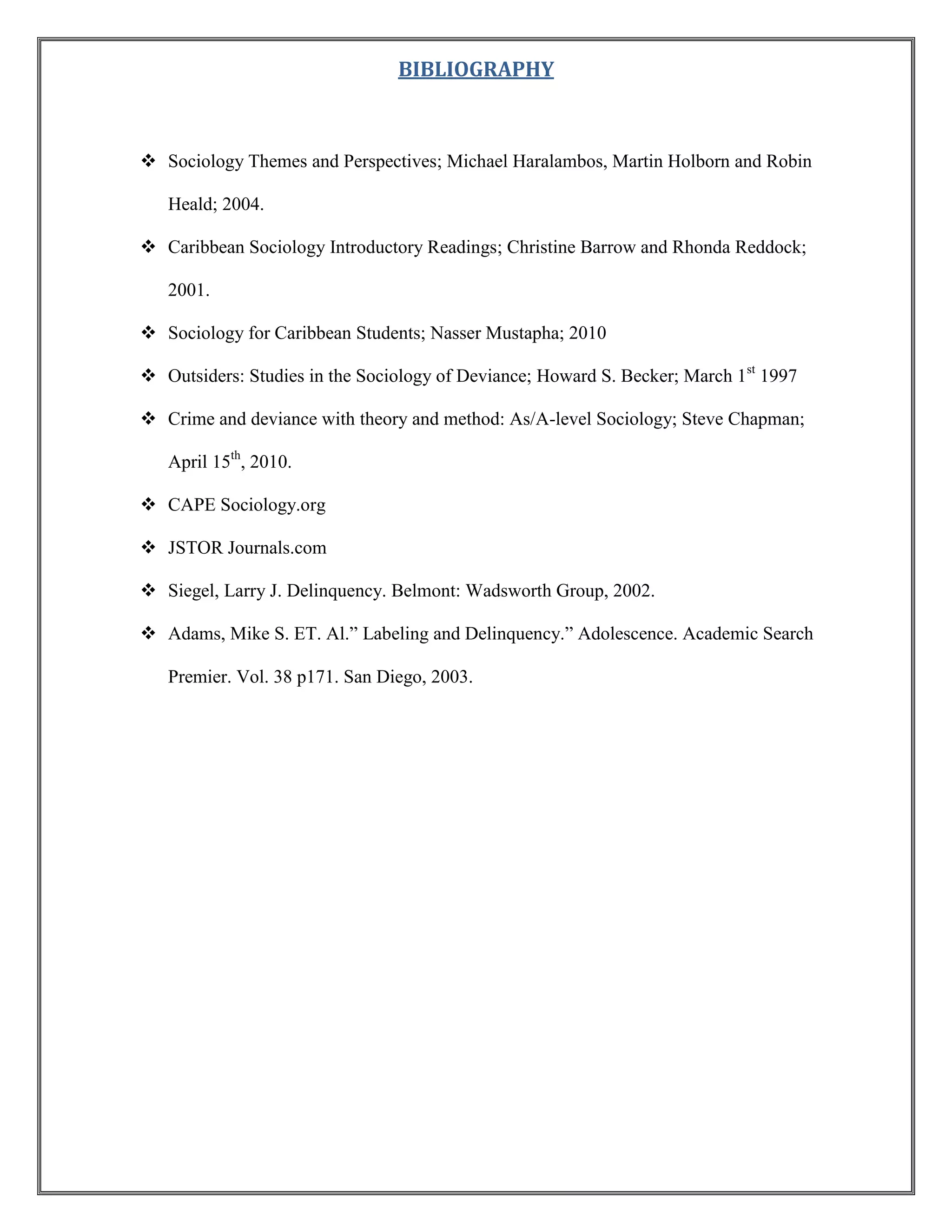 CAPE Sociology Unit 1 IA | DOCX