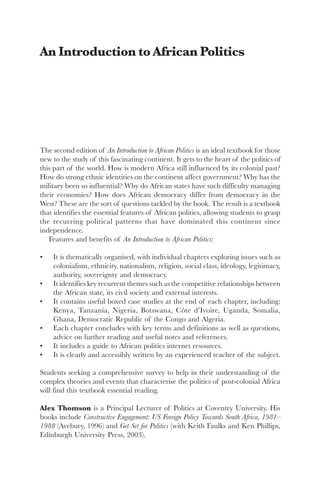 Alex thomson an introduction to african politics-routledge (2000) | PDF