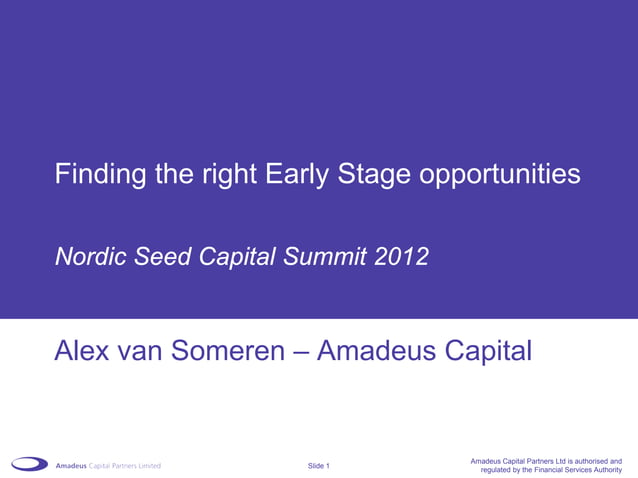 Alex van Someren Nordic Seed Capital Summit 2012 | PDF | Computing ...