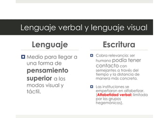 Alfabetidad visual y lenguaje escrito | PPTX