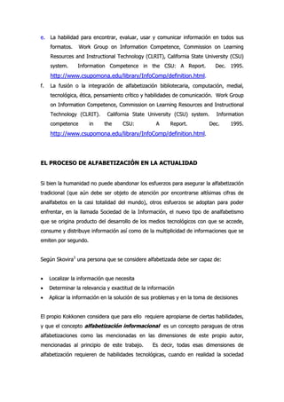Alfabetizacion informacional | PDF