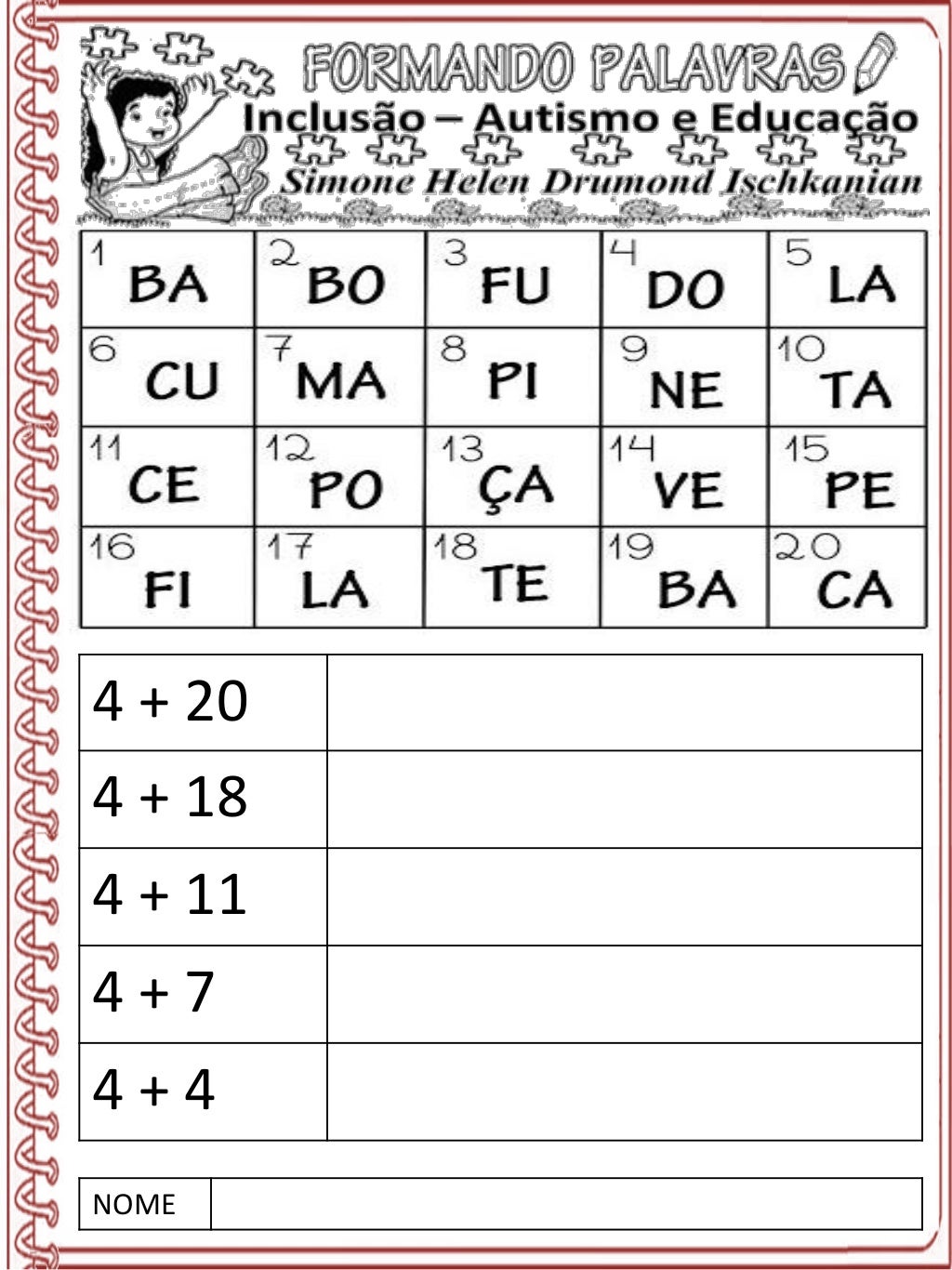 Alfabetizar formando palavras 1