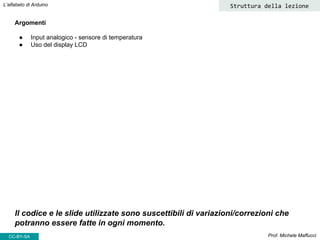 Alfabeto di arduino - lezione 4 | PDF