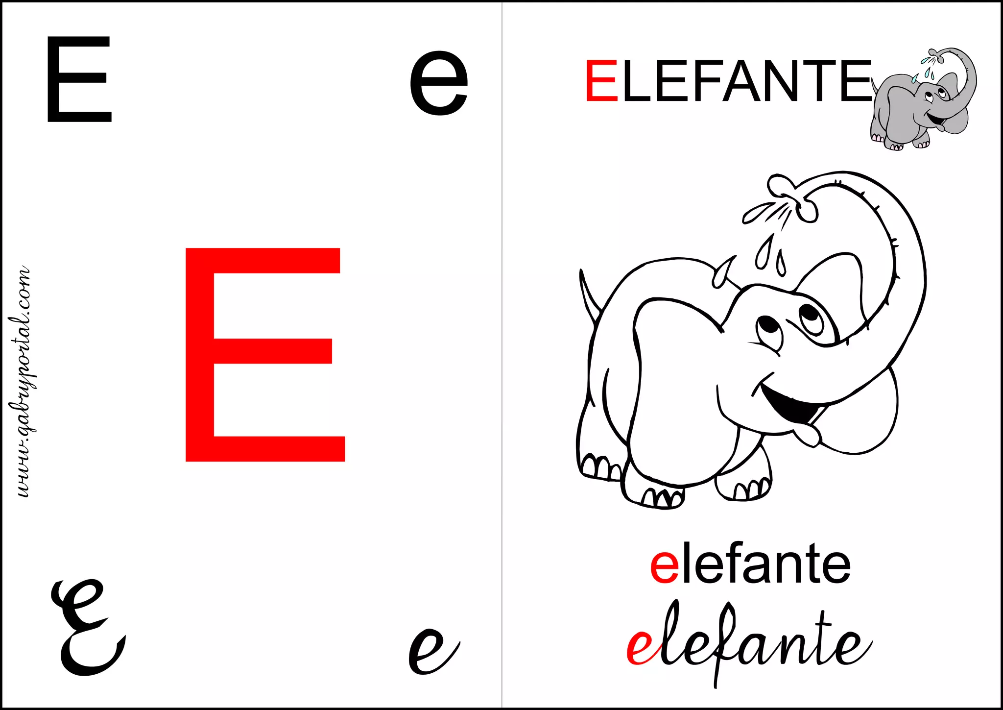 Alfabeto Murale Lettera E Elefante | PDF