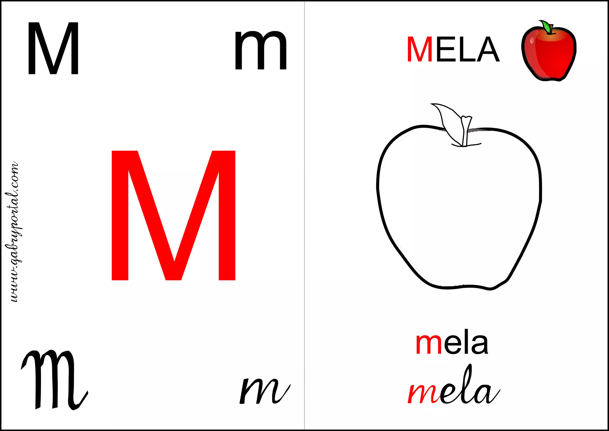 Alfabeto Murale Lettera M Mela | PDF