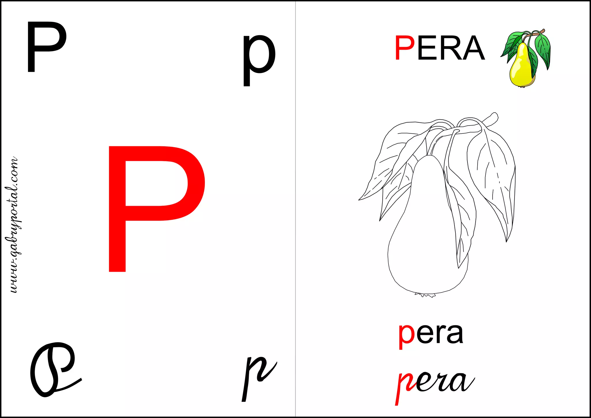 Alfabeto Murale Lettera P Pera | PDF