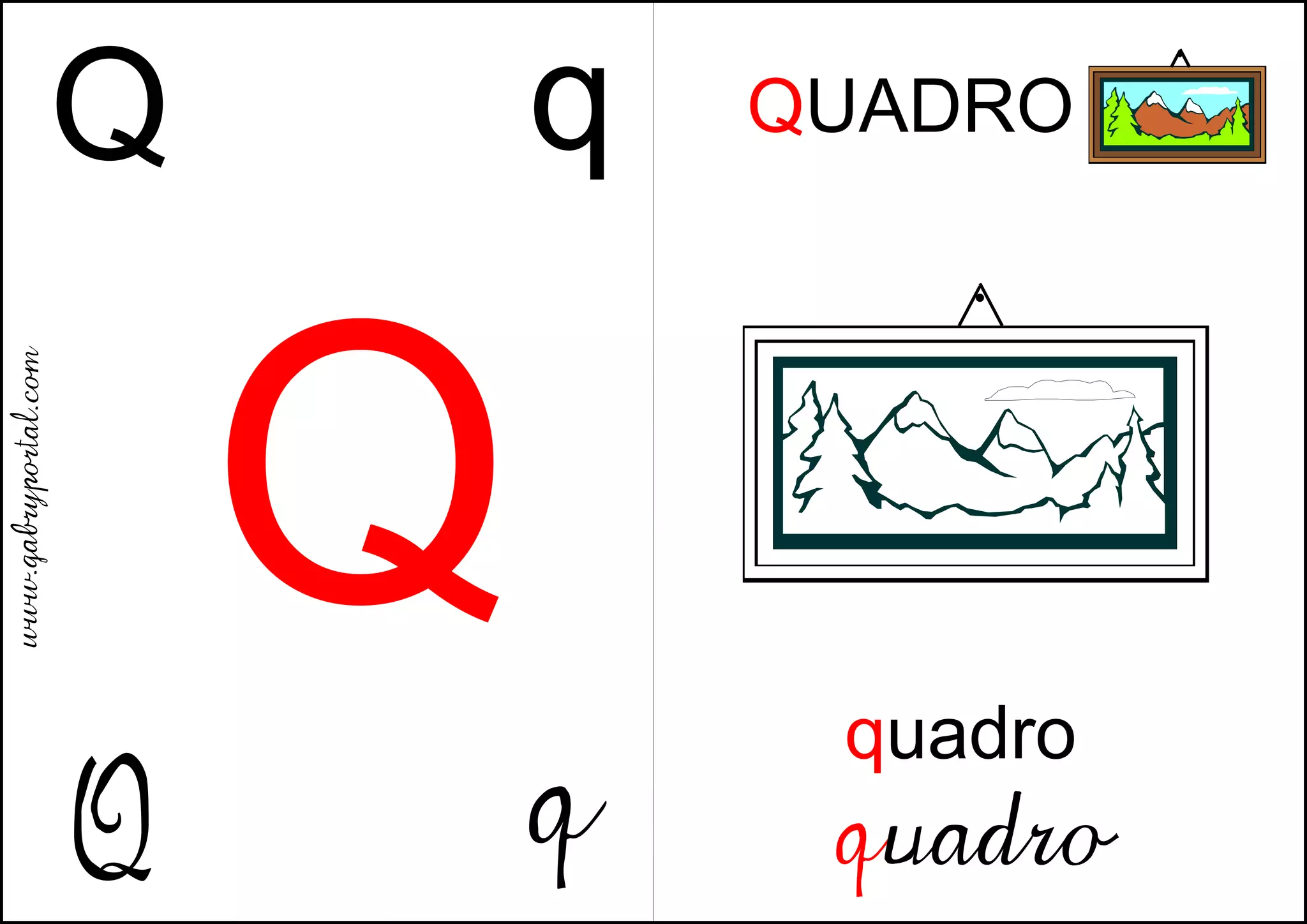 Alfabeto Murale Lettera Q Quadro | PDF