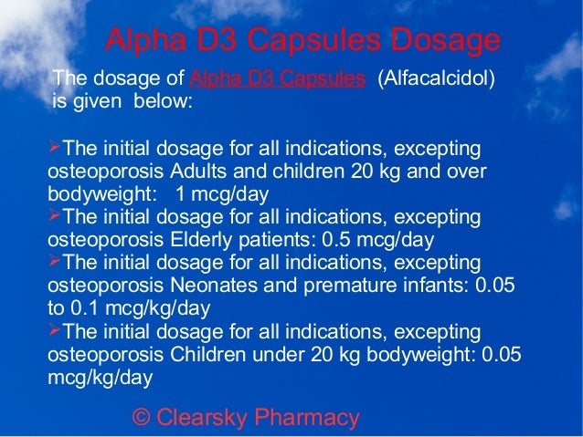 Alpha D3 (Alfacalcidol Capsules)